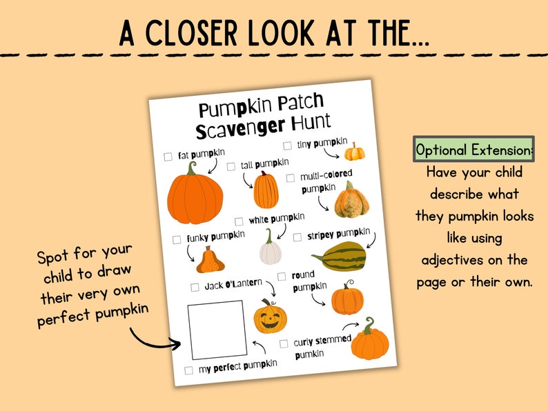 Fall Scavenger Hunt for Kids | Printable Pumpkin Patch Activity ...