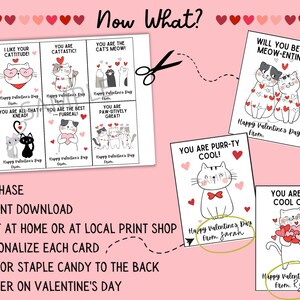 Cute Cat Valentines Day Cards | Printable Cat Valentines for Kids ...
