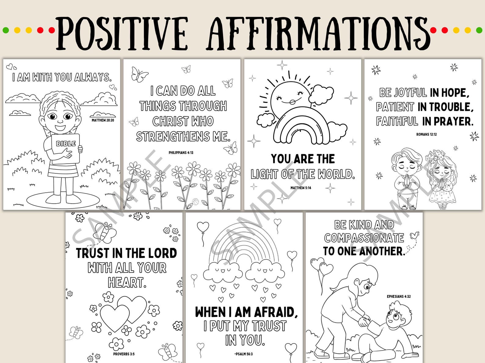 Bible Verse Coloring Pages for Kids | Printable Coloring Book for ...