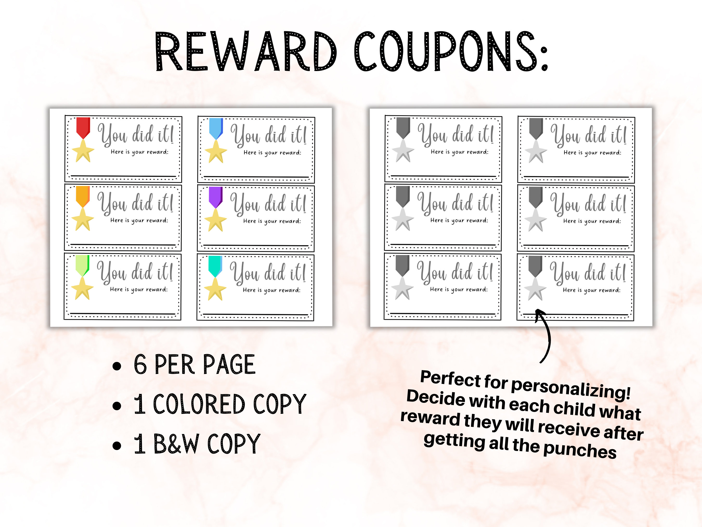 Kids Printable Reward Cards Reward Punch Card for Kids - Etsy