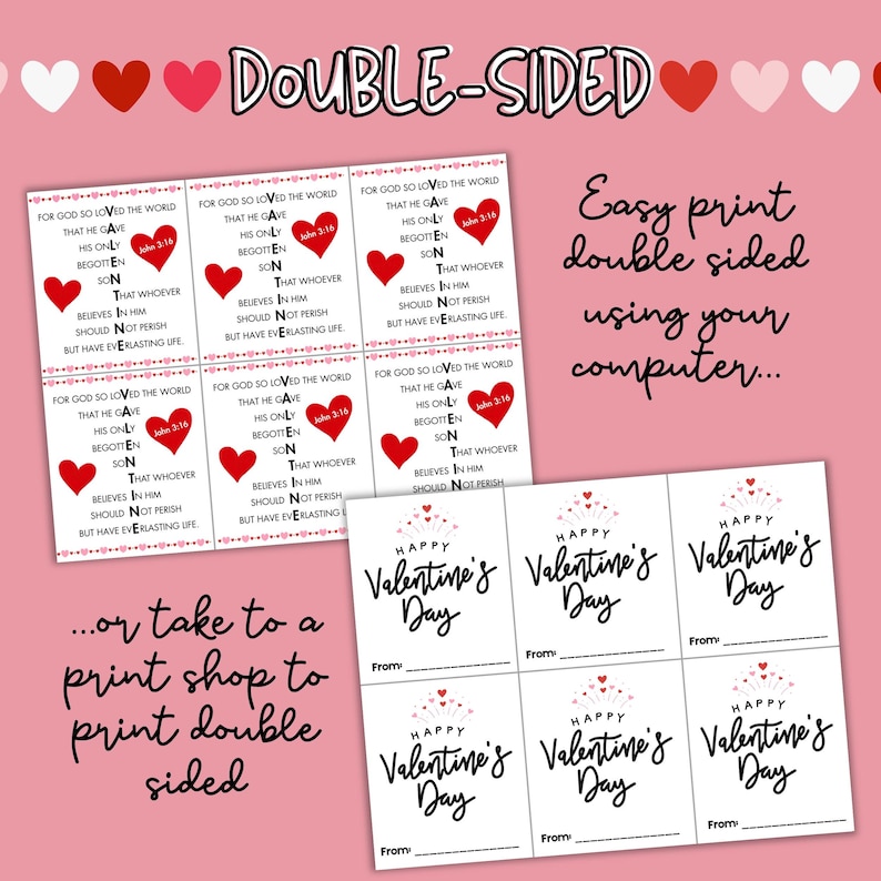 Printable Bible Verse Valentines for Kids | John 3:16 Valentine Cards ...