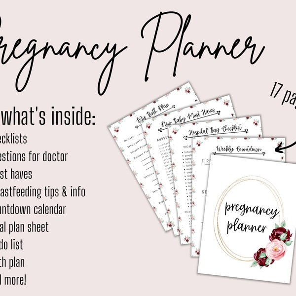 Pregnancy Planner Printable Digital Download - Etsy