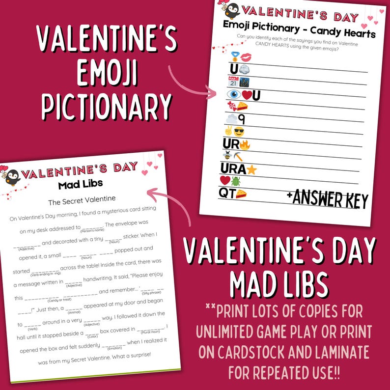 Printable Valentine’s Day Games Mega Pack • 30 Fun Party Games for Kids ...