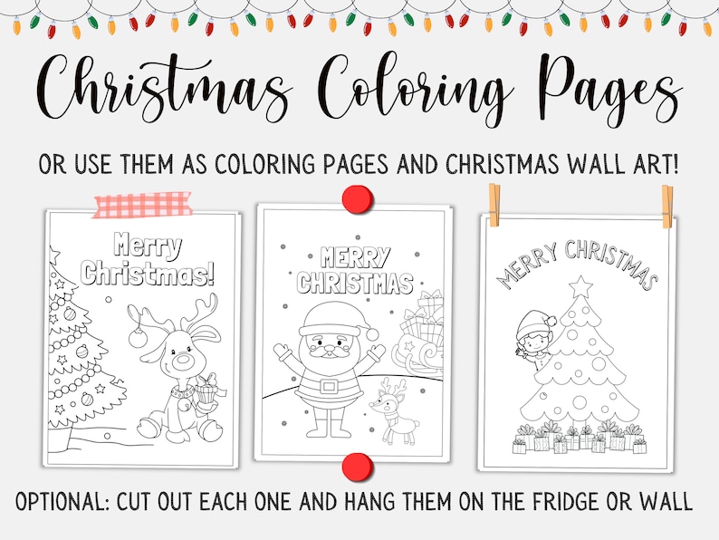 Christmas Card Coloring Pages for Kids | Printable Coloring Cards | DIY ...