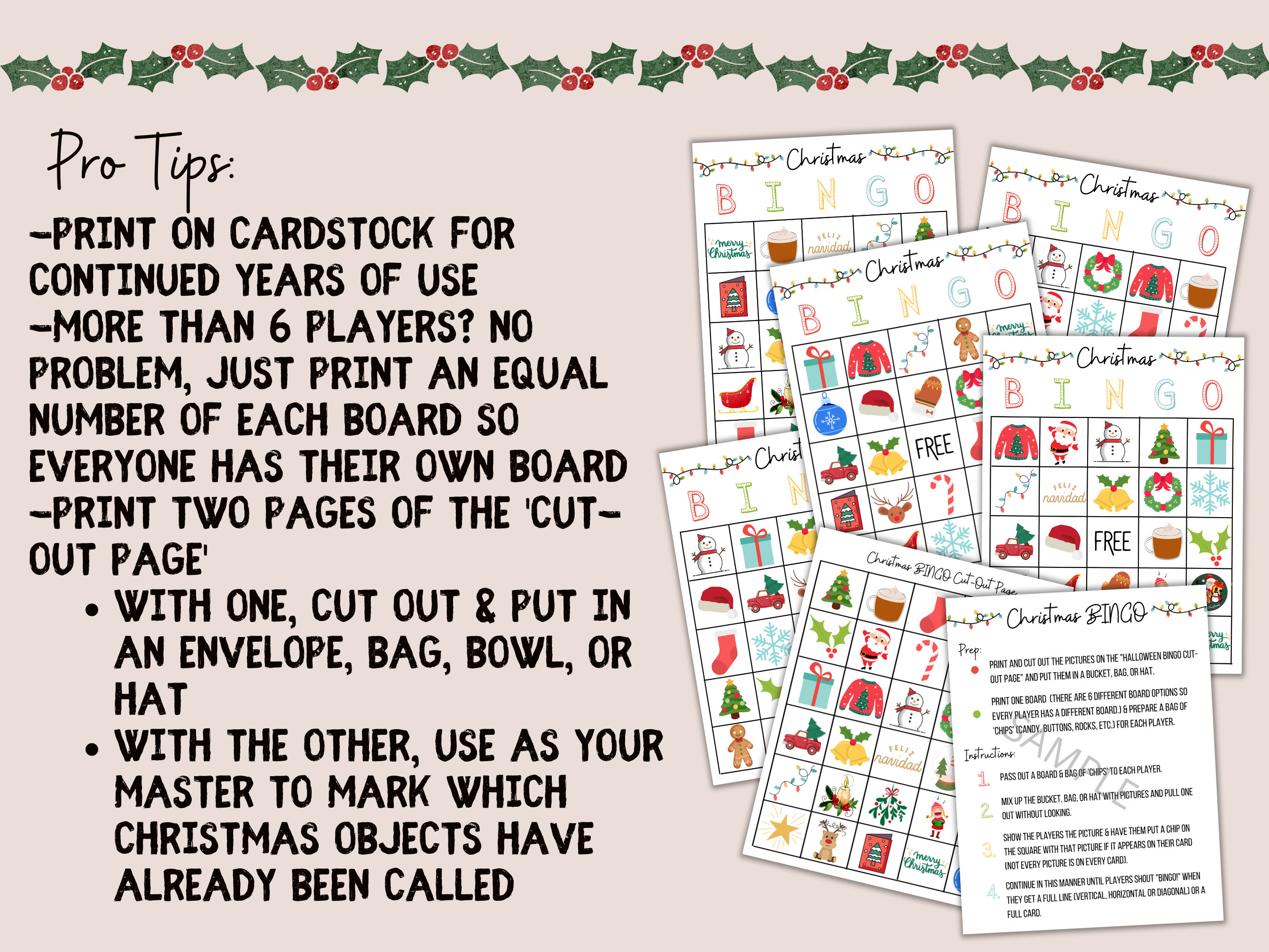 Christmas Bingo Printable Kids Christmas Activity Christmas Bingo Game ...