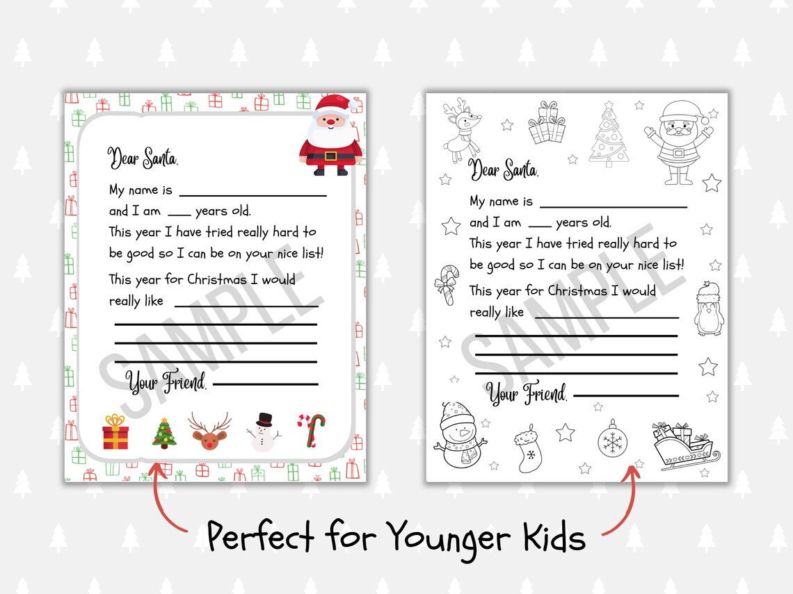 Kids Letter to Santa Bundle Printable Kids Christmas Letter - Etsy