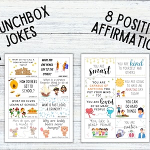 Kids Lunchbox Notes Printable | Lunchbox Jokes for Kids | Positive ...