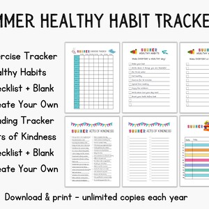 Kids Summer Planner Printables | Summer Checklist Activity Bundle ...