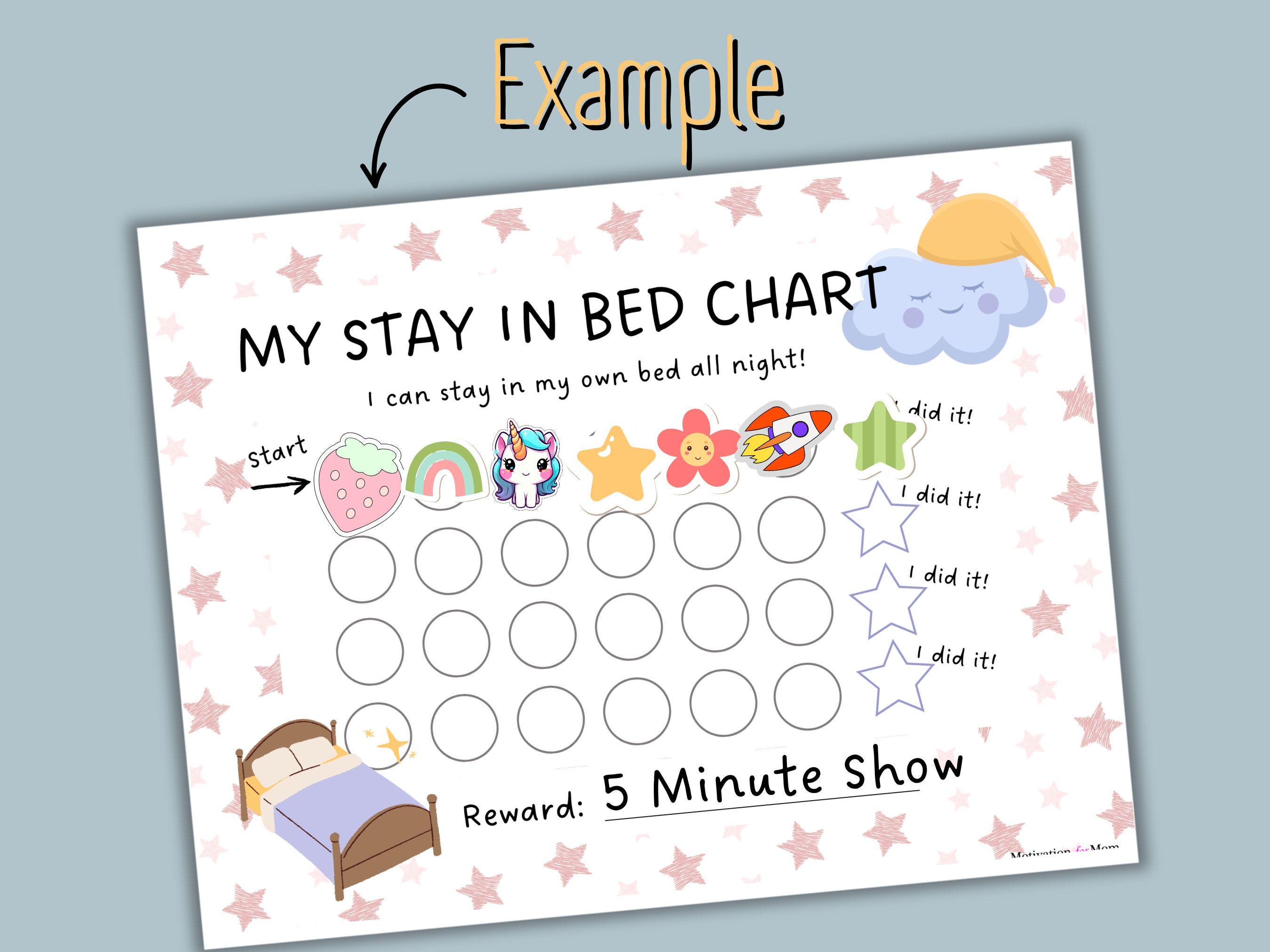 Printable Stay in Bed Chart for Kids | Toddler Bedtime Chart ...