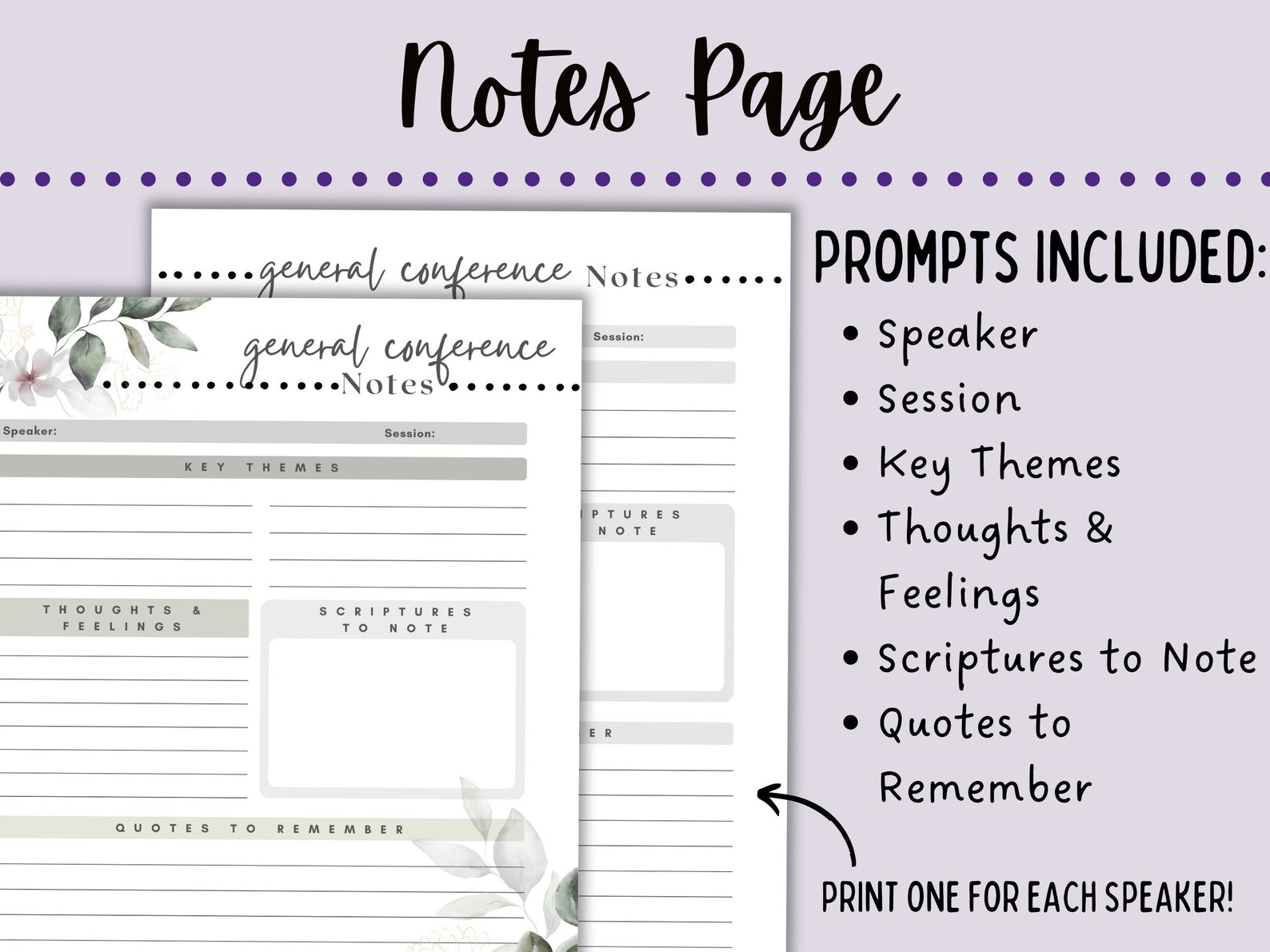 General Conference Adult Activity Pages | Notetaking Pages for Moms ...
