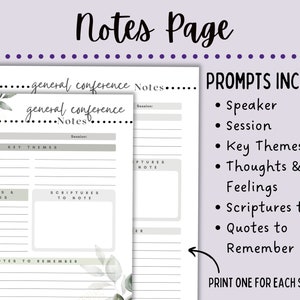 General Conference Adult Activity Pages | Notetaking Pages for Moms ...