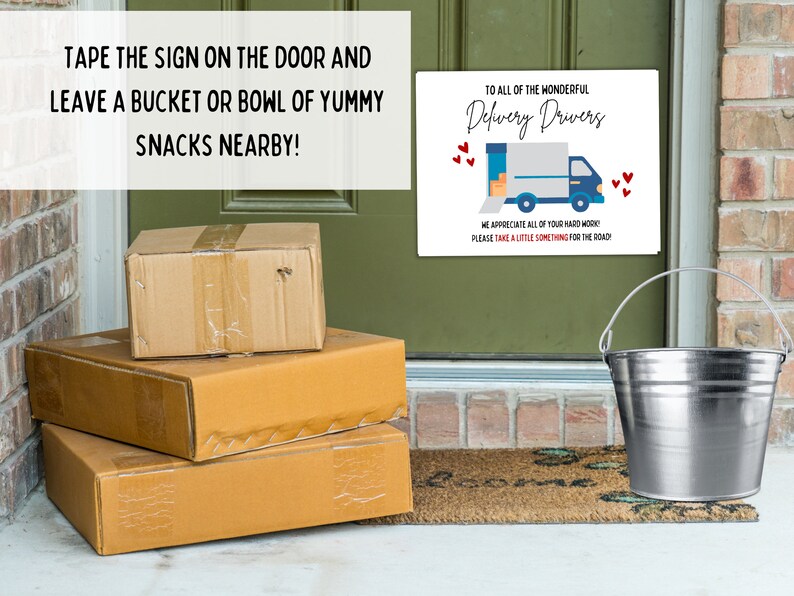 Printable Delivery Driver Sign | Christmas Delivery | Take A Treat Sign ...