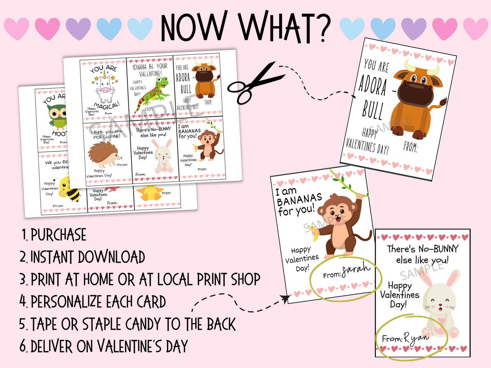 Cute Animal Valentines Day Cards | Printable Animal Valentines for Kids ...