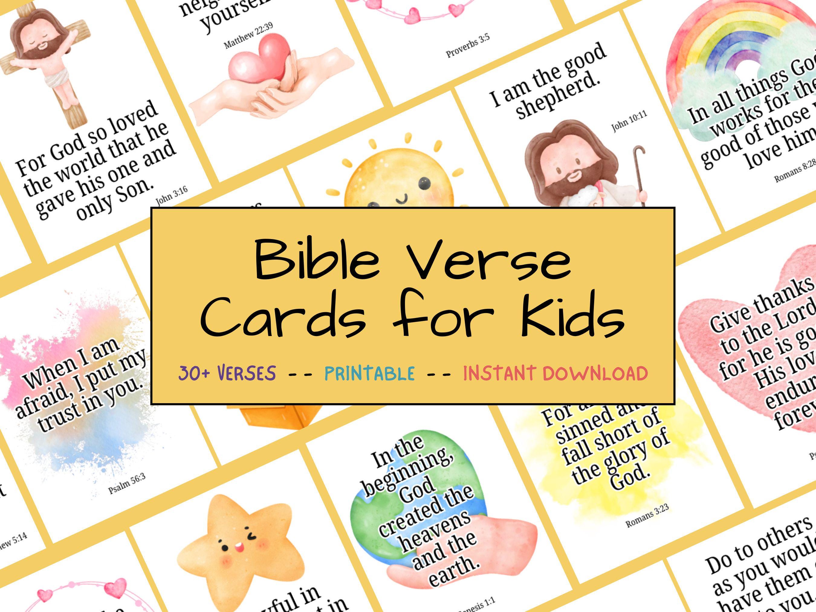 Bible Verse Cards for Kids | Printable Scripture Cards for Children ...