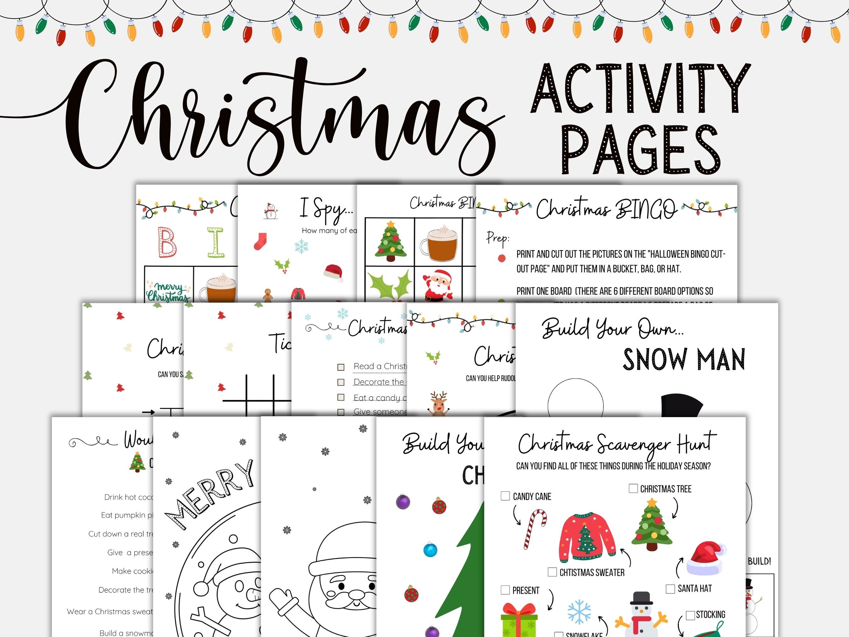 Christmas Activity Pages for Kids | Christmas Activities Printable ...