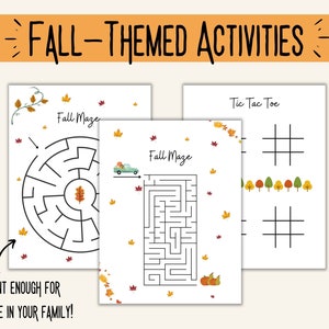 Fall Activity Pages for Kids | Printable Fall Activities | Fall ...