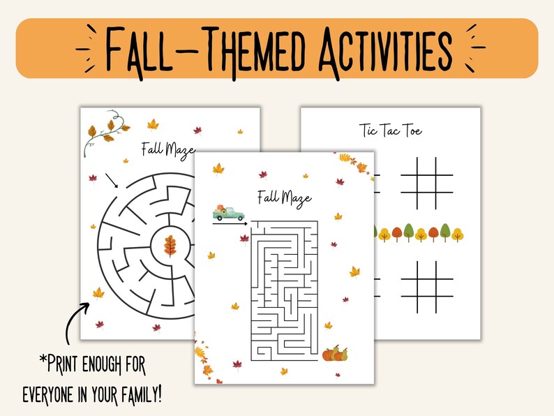 Fall Activity Pages for Kids | Printable Fall Activities | Fall ...