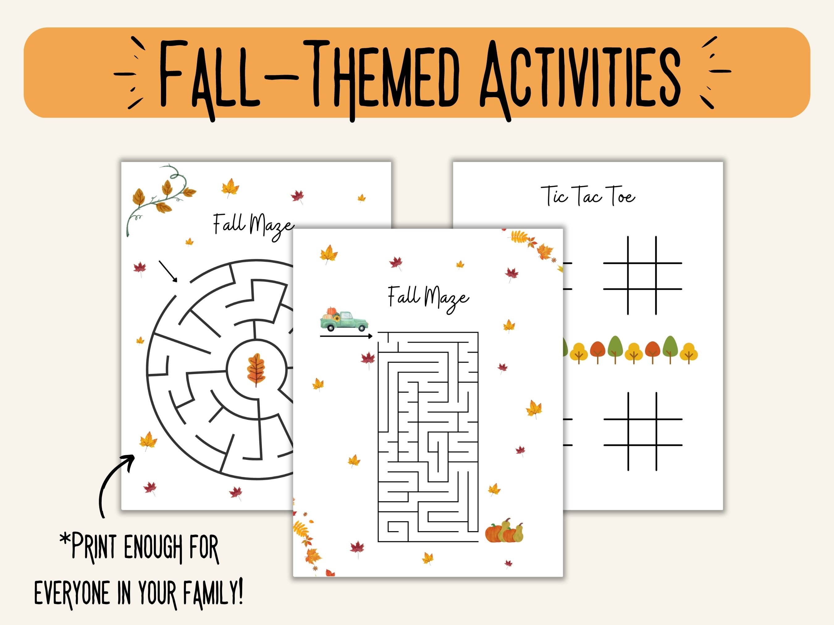 Fall Activity Pages for Kids | Printable Fall Activities | Fall ...