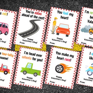 Cars Valentines Day Card Printable | Vehicle Theme Valentine's Cards ...