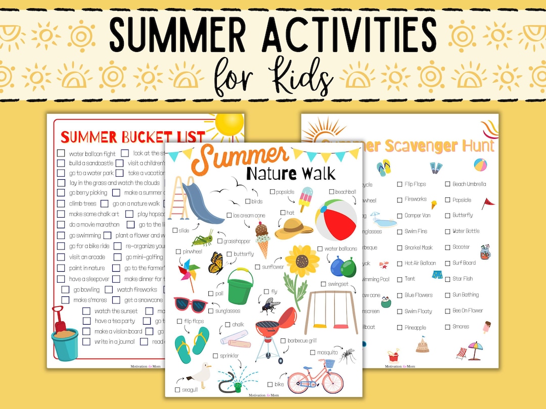 Summer Outdoor Activities for Kids and Families | Summer Scavenger Hunt ...