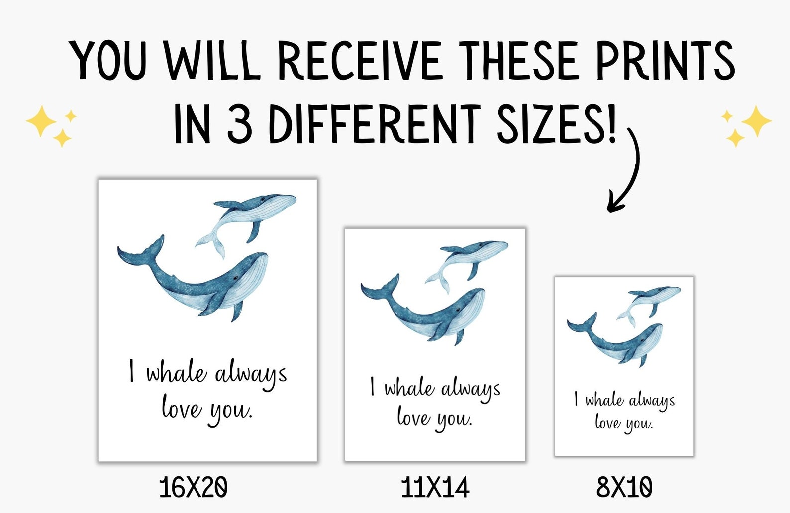 Ocean Nursery Wall Decor I Whale Always Love You Printable | Etsy