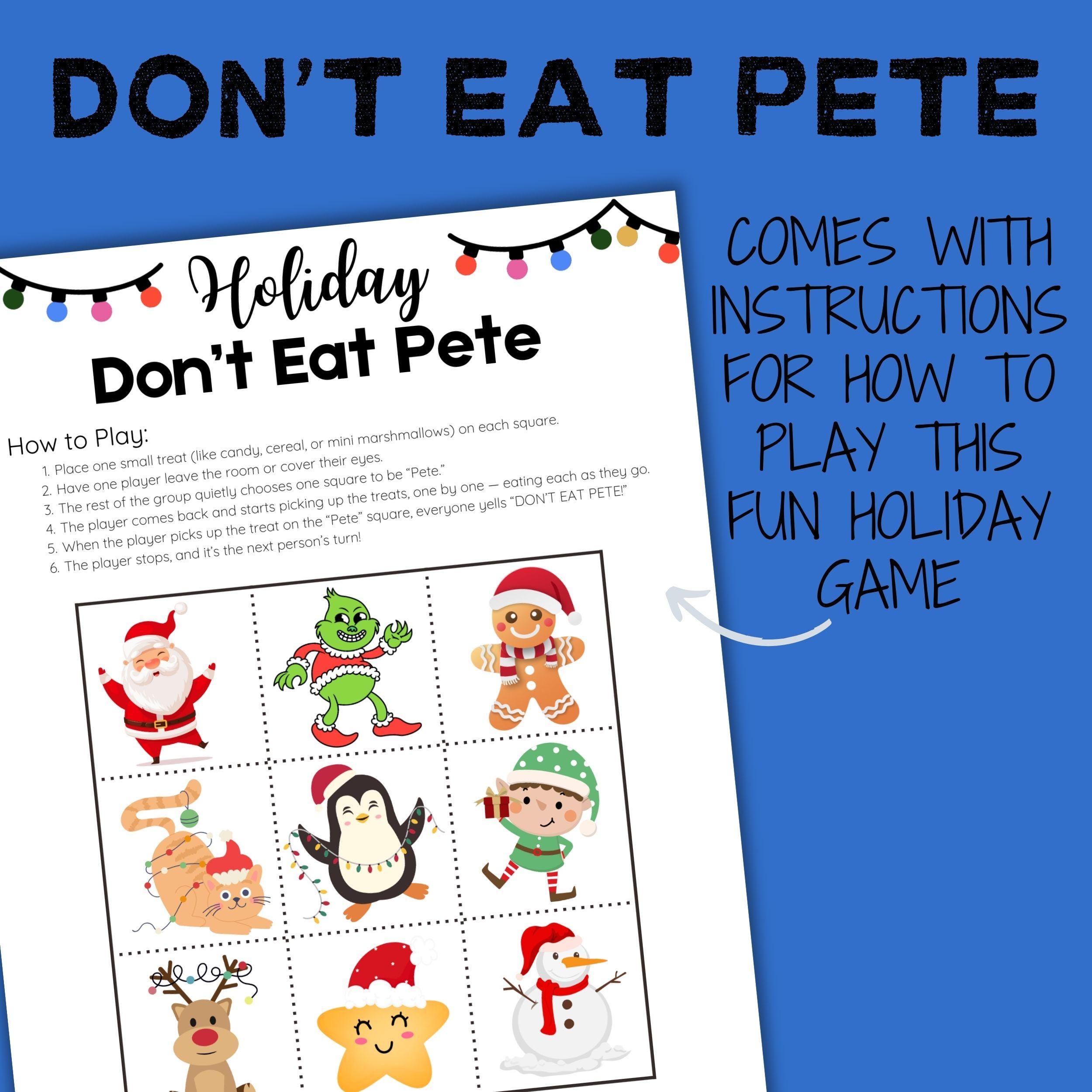 Printable Candy Dice & Don’t Eat Pete | 2 Pack of Fun Holiday Party ...