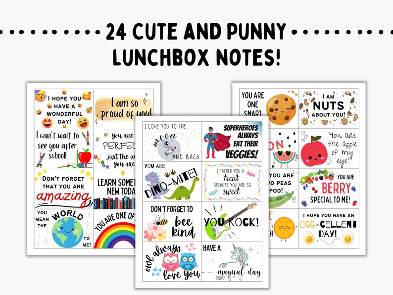 Lunch Box Notes for Kids Mega Pack Positive Affirmations for - Etsy