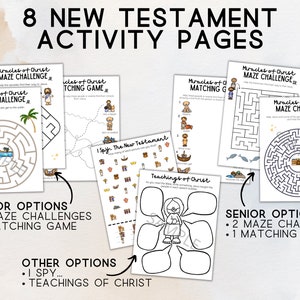 New Testament Kids Activity Bundle | Printable Bible Games for Kids ...