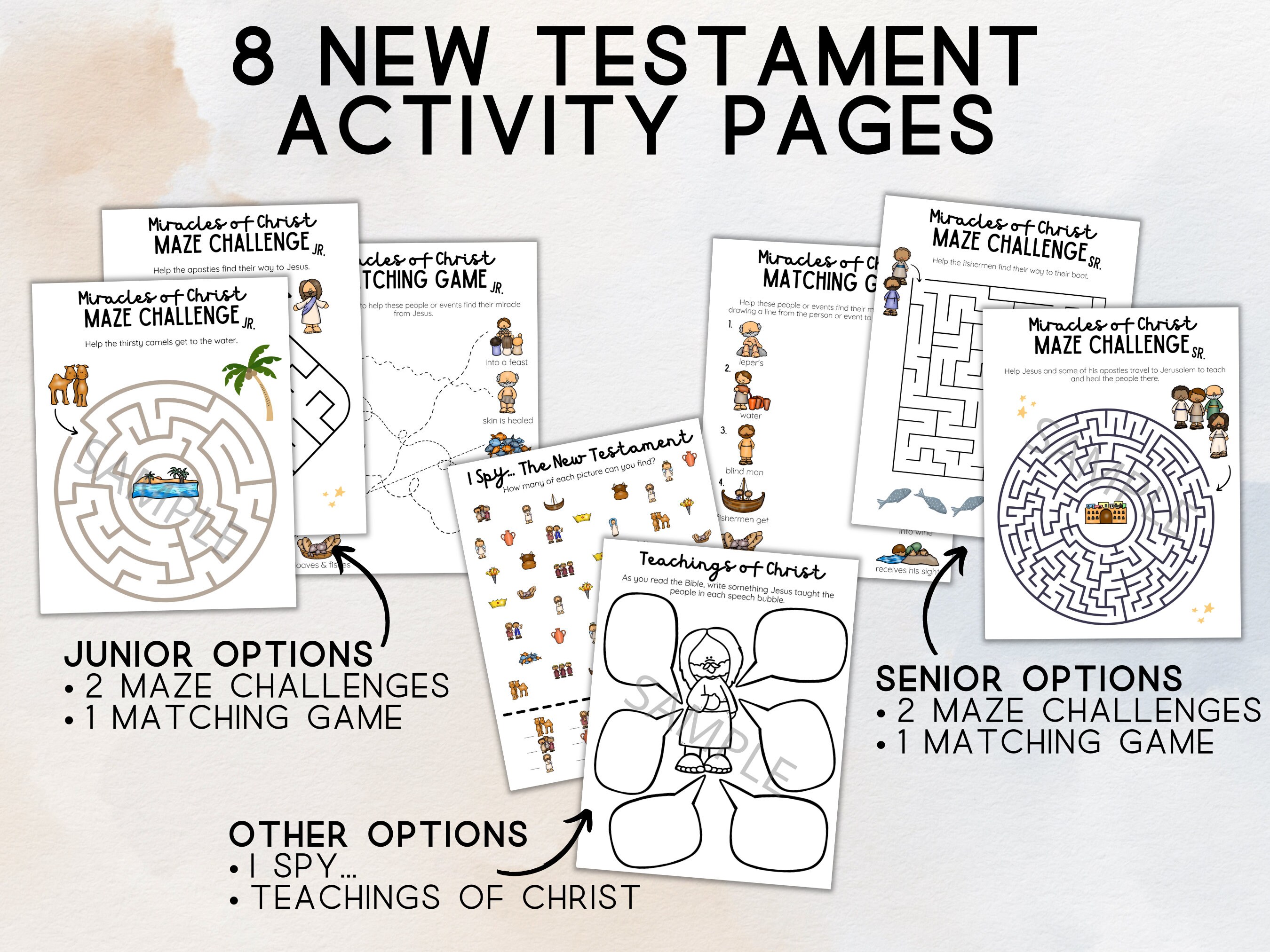 New Testament Kids Activity Bundle | Printable Bible Games for Kids ...