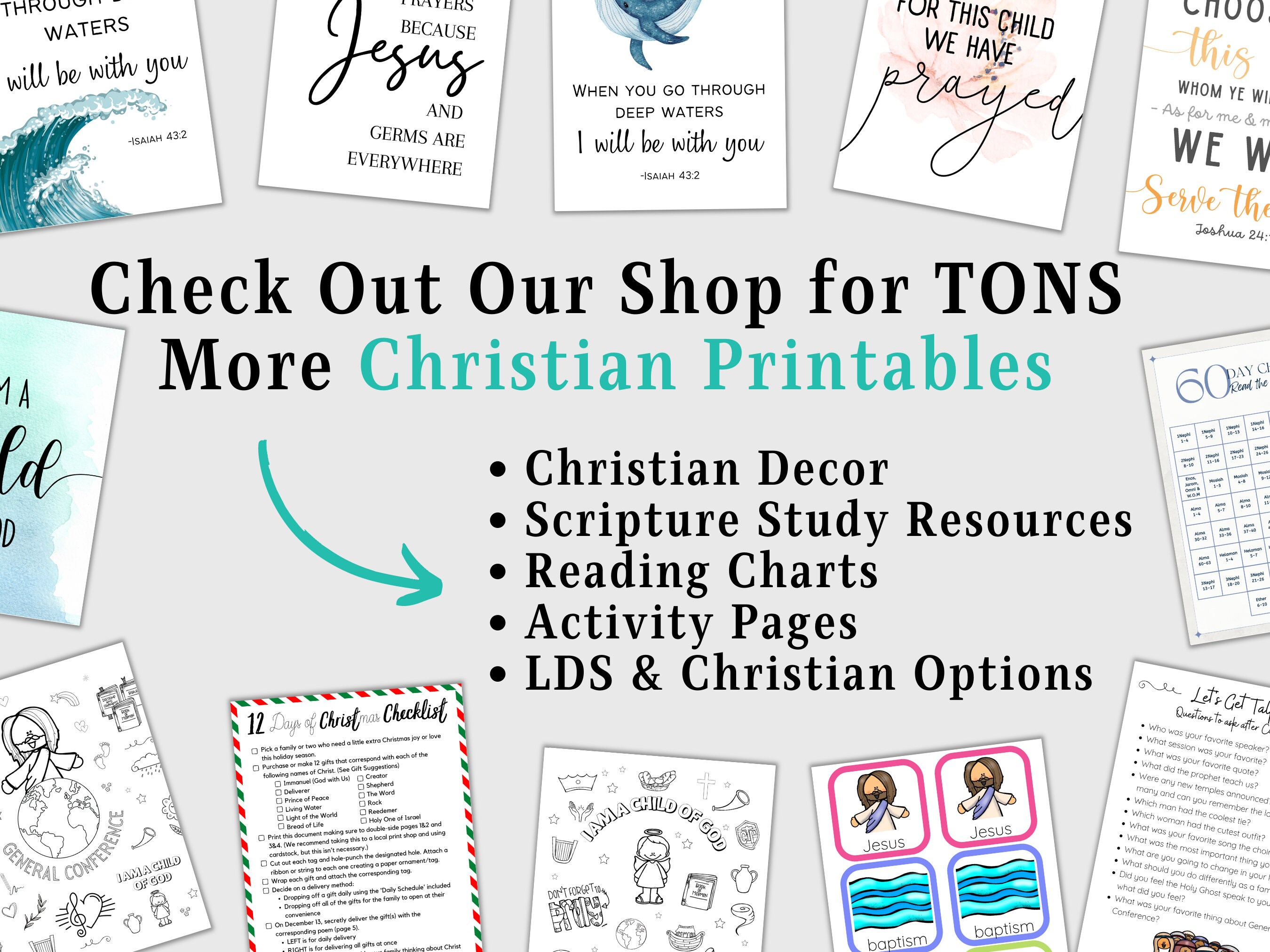 30 Day Book of Mormon Reading Chart | Printable Reading Chart | LDS ...
