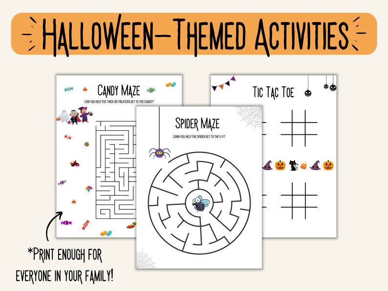 Halloween Activity Book for Kids Halloween Coloring Pages - Etsy