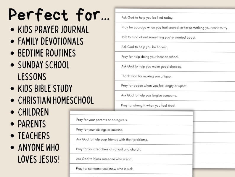 70 Prayer Prompts for Kids | Printable | Cut & Create DIY Prayer Jar ...