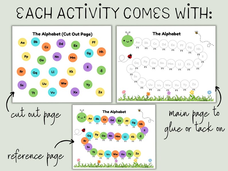 Caterpillar Matching Game for Kids | Printable Matching Game for ...