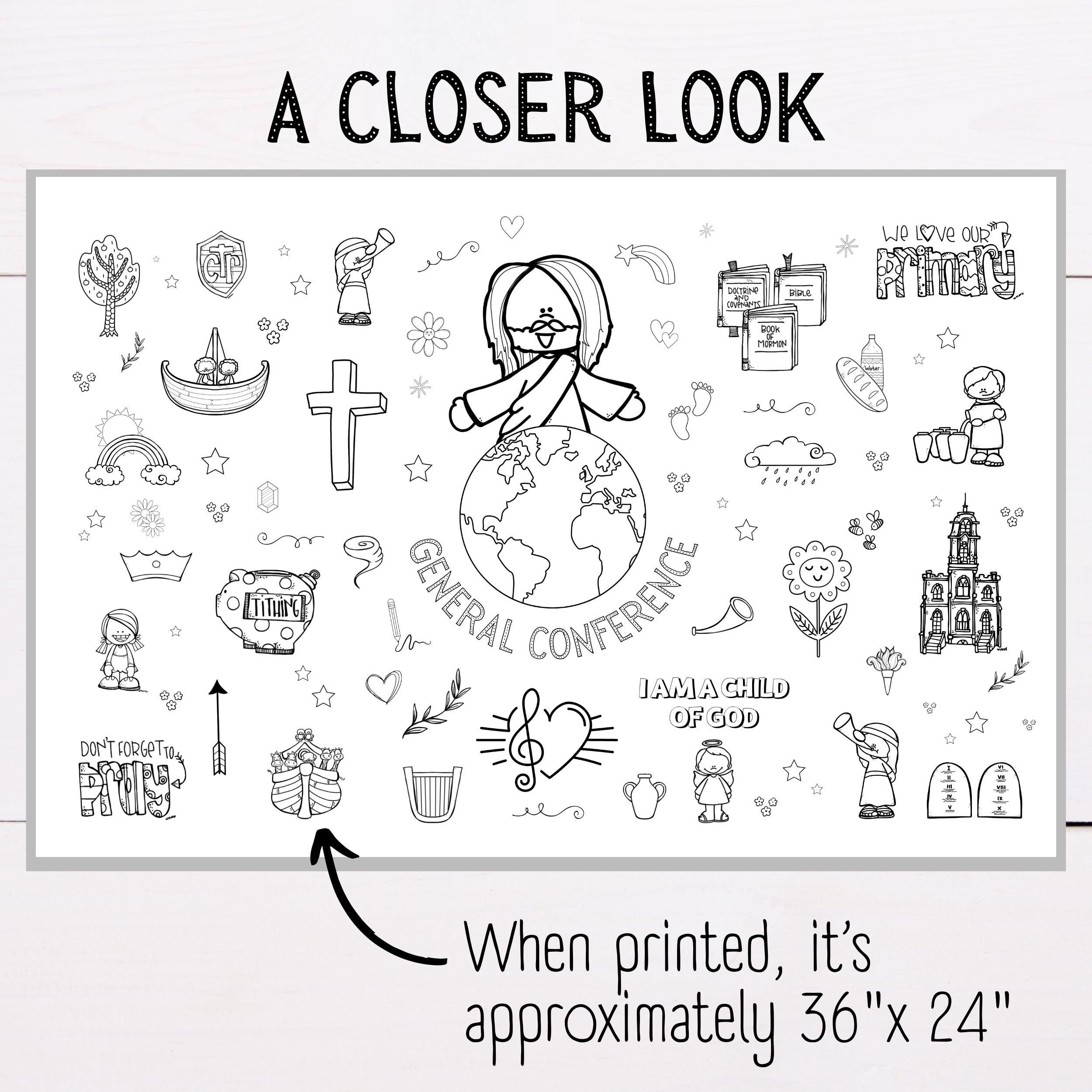 LDS General Conference Coloring Poster for Kids | April 2026 | LDS ...