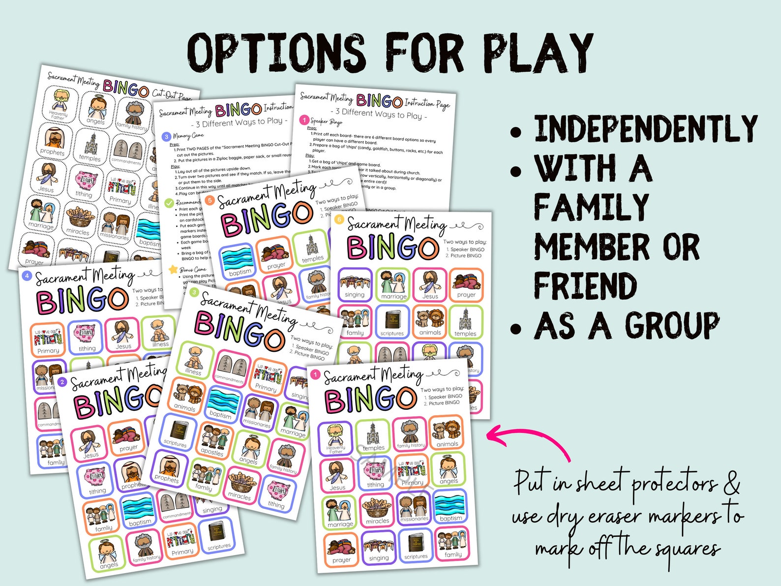 Sacrament Games | BINGO | LDS Games for Kids | Printable Church Bingo ...