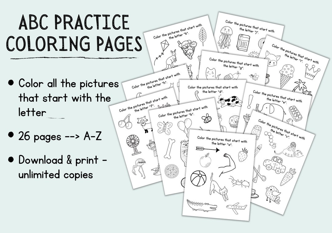 ABC Coloring Pages for Kids | ABC Practice Worksheets | Printable ...