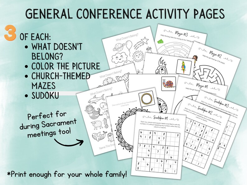General Conference April 2026 Activities for Kids | LDS Conference ...
