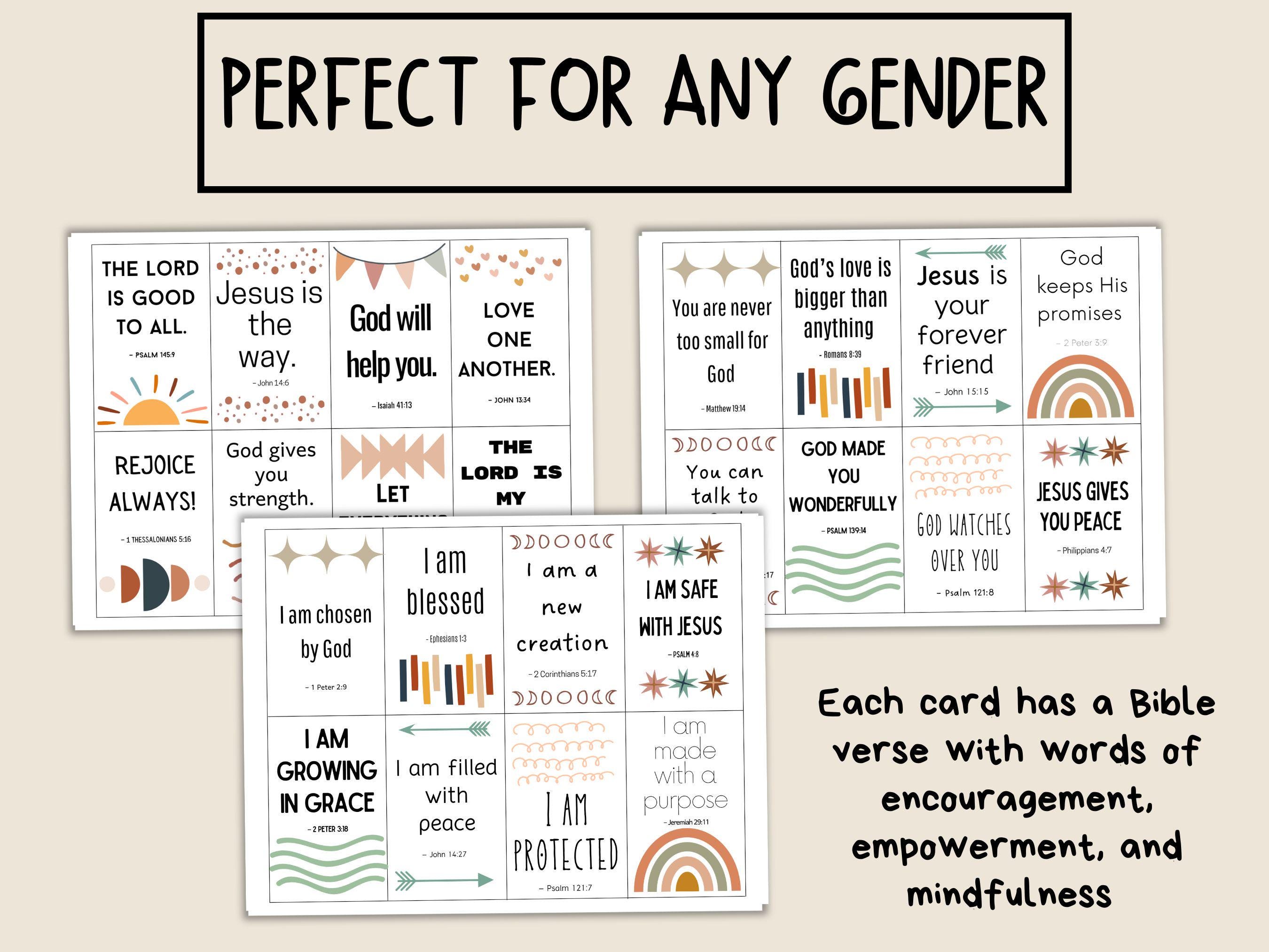 Printable Christian Affirmation Cards for Kids | 50+ Bible Verse Cards ...