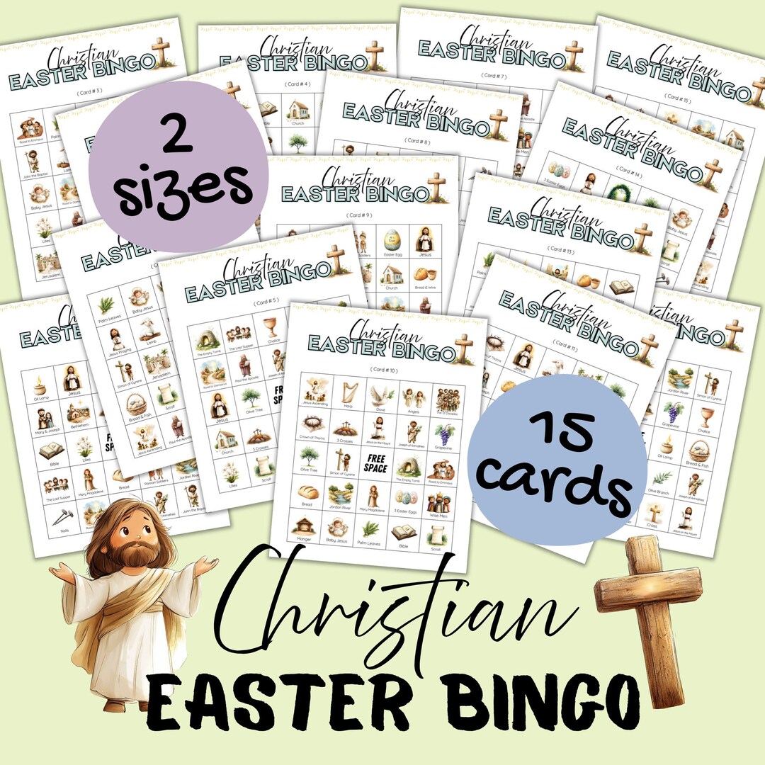 Printable Christian Easter Bingo Game for Kids | Bible Easter Activity ...