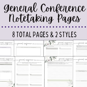 General Conference Adult Activity Pages | Notetaking Pages for Moms ...