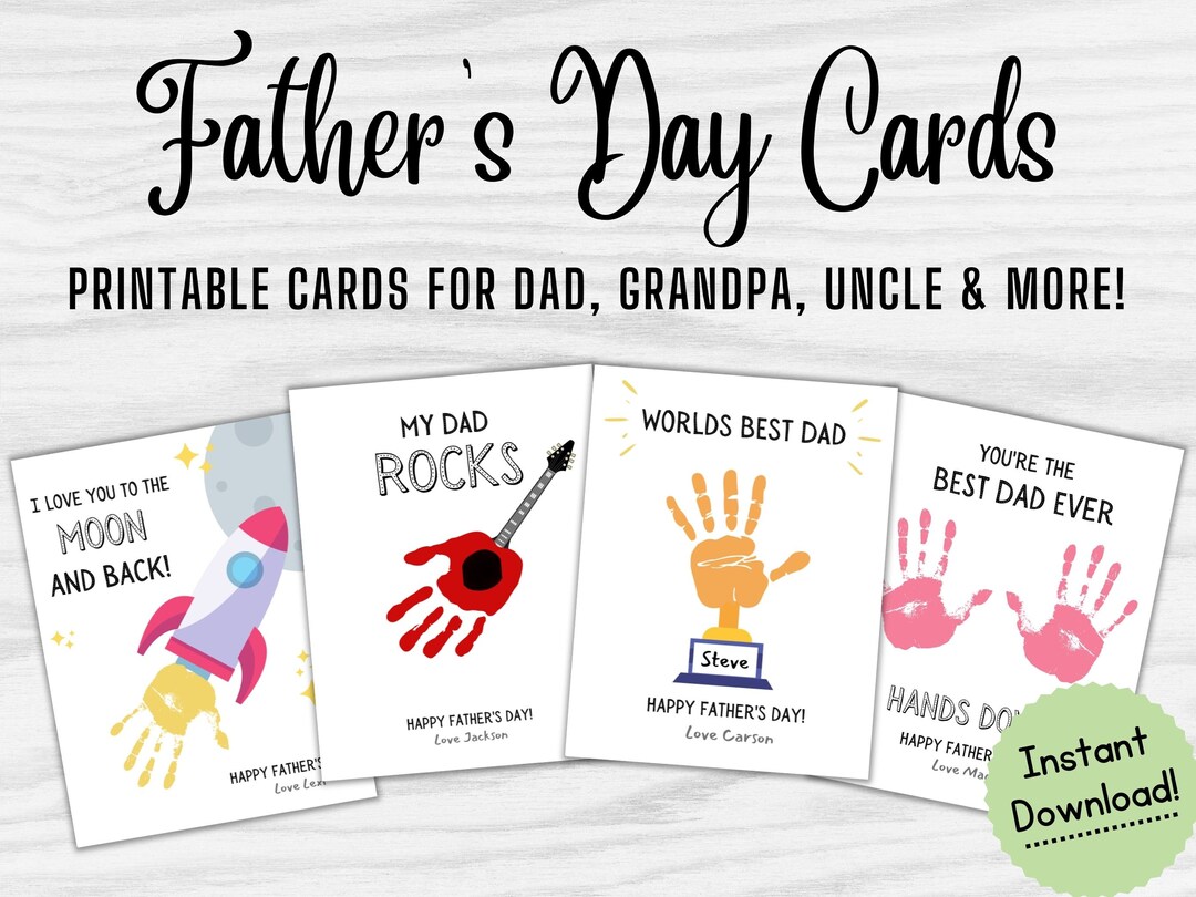 Father’s Day Card Printable | Handprint Art for Dad | Keepsake ...