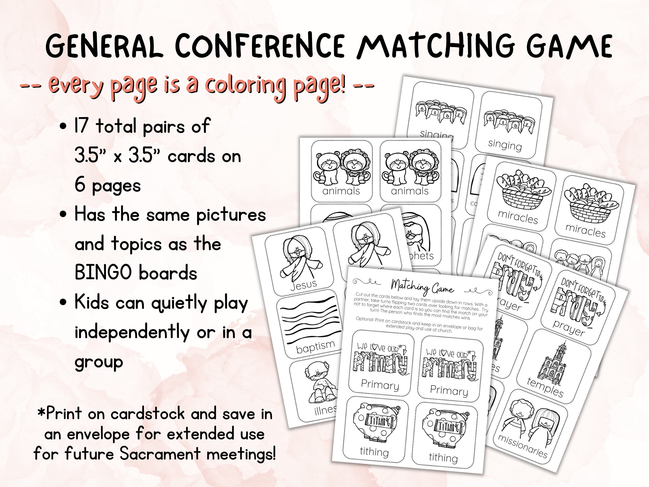 General Conference April 2026 Activities for Kids | Coloring Page Pack ...