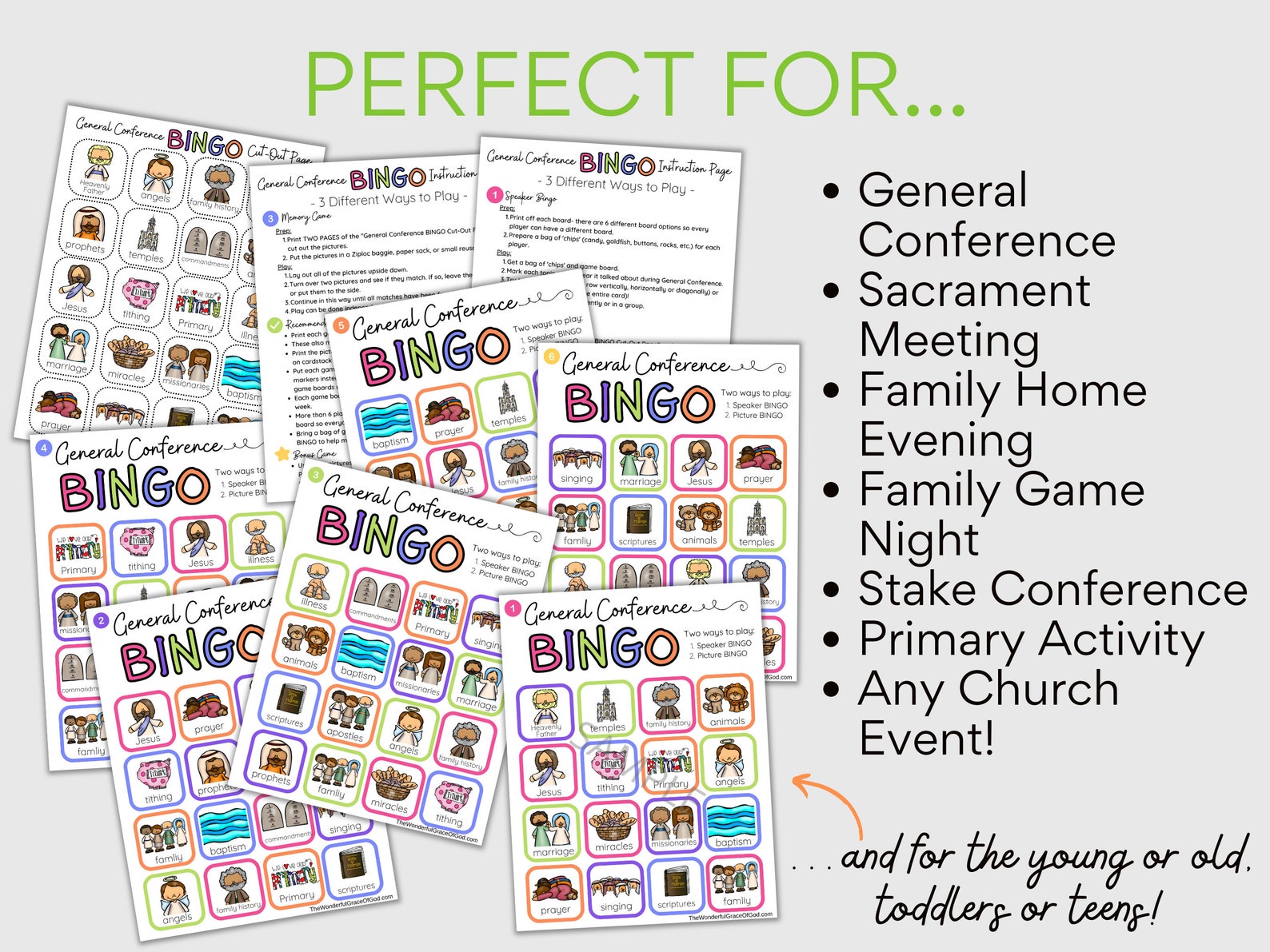 General Conference Activities for Kids April 2024 Conference BINGO ...
