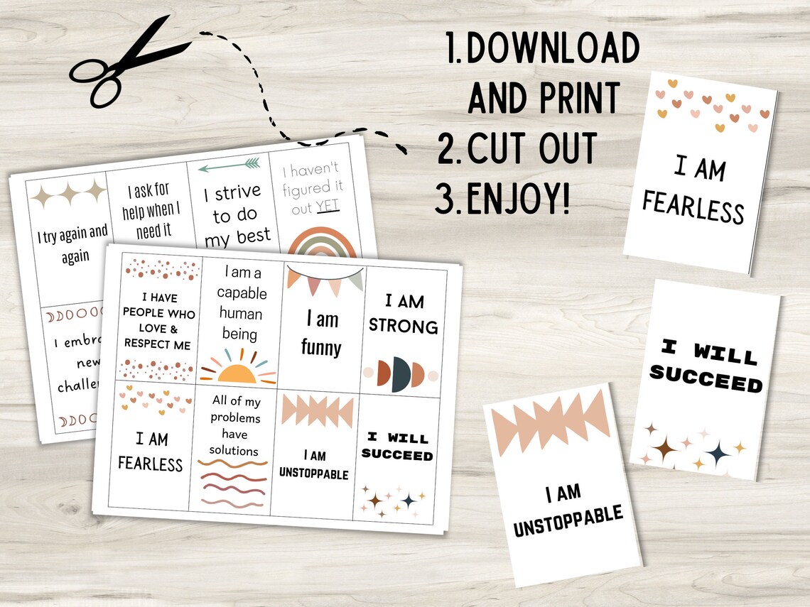 Kids Positive Affirmation Lunchbox Notes Printable Childrens ...