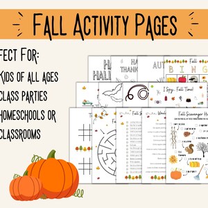 Fall Activity Pages for Kids | Printable Fall Activities | Fall ...