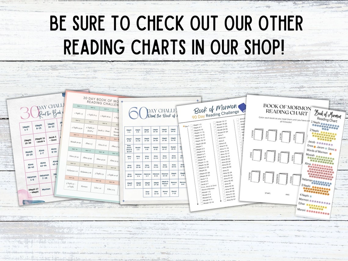 Printable Book of Mormon Reading Chart Printable Reading Chart LDS ...