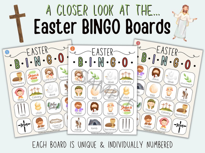Easter Bingo | Printable Church Bingo | Bible Games for Kids ...