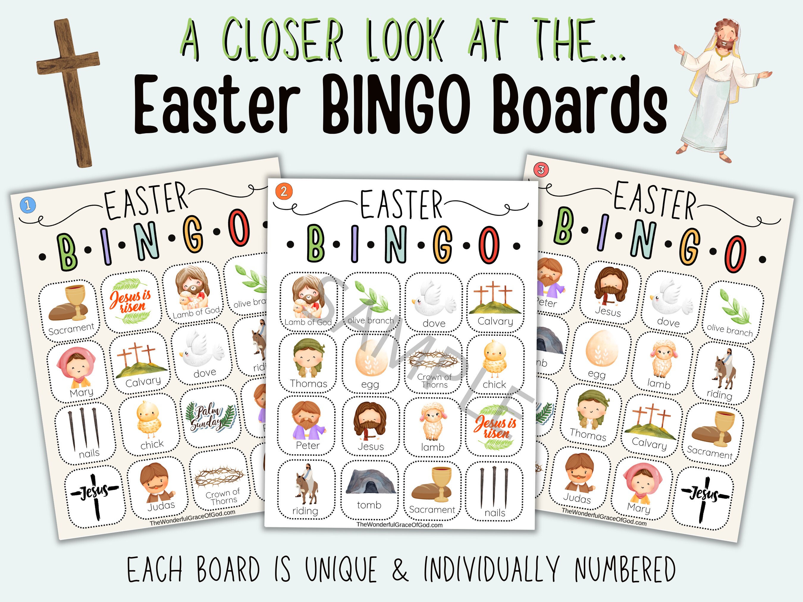 Easter Bingo | Printable Church Bingo | Bible Games for Kids ...