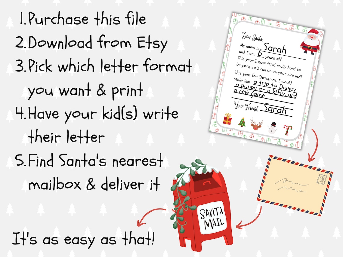 Kids Letter to Santa Bundle Printable Kids Christmas Letter - Etsy