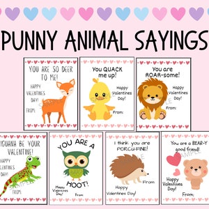 Cute Animal Valentines Day Cards | Printable Animal Valentines for Kids ...